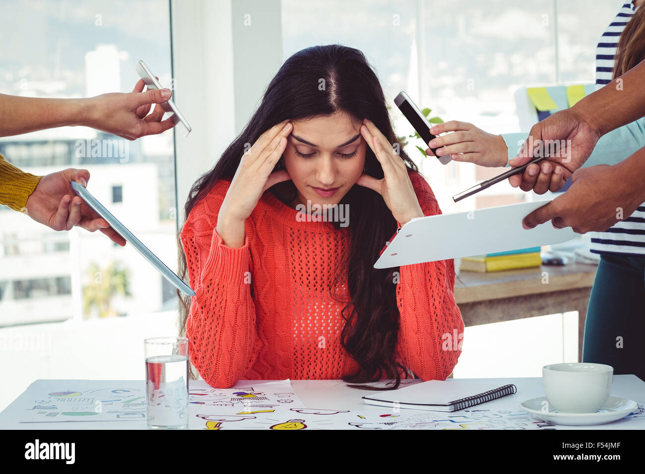 Young female manager giving hi-res stock photography and images - Alamy