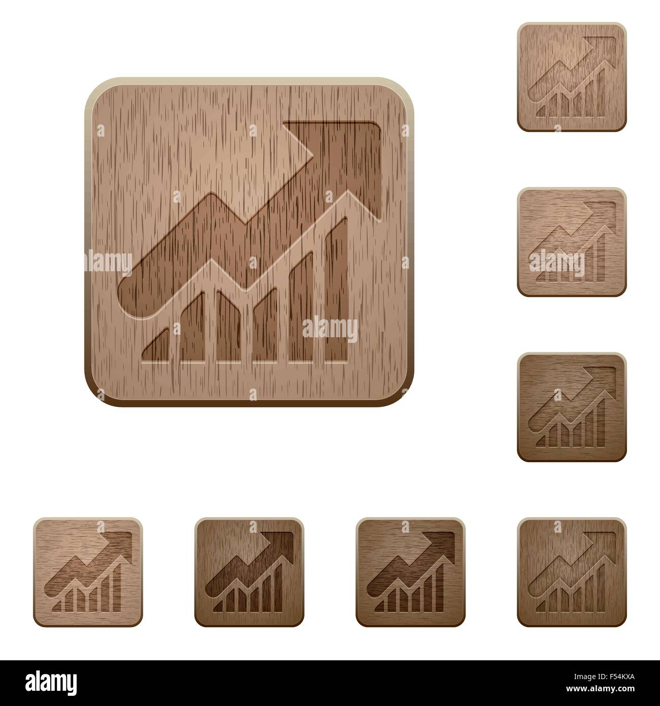 Set of carved wooden graph buttons. 8 variations included. Arranged layer structure Stock Vector ...