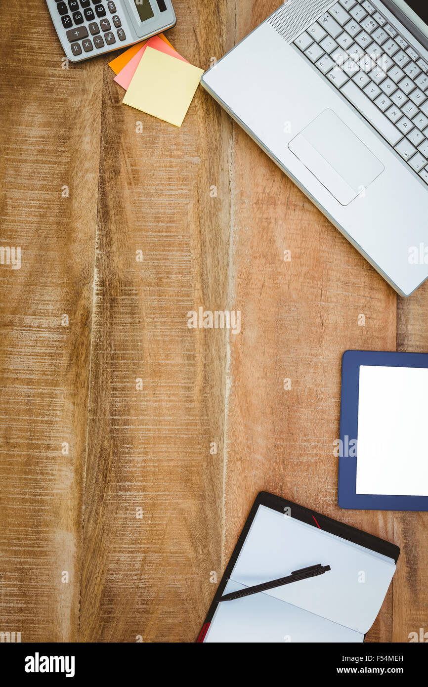 Business desk with laptop and tablet Stock Photo - Alamy