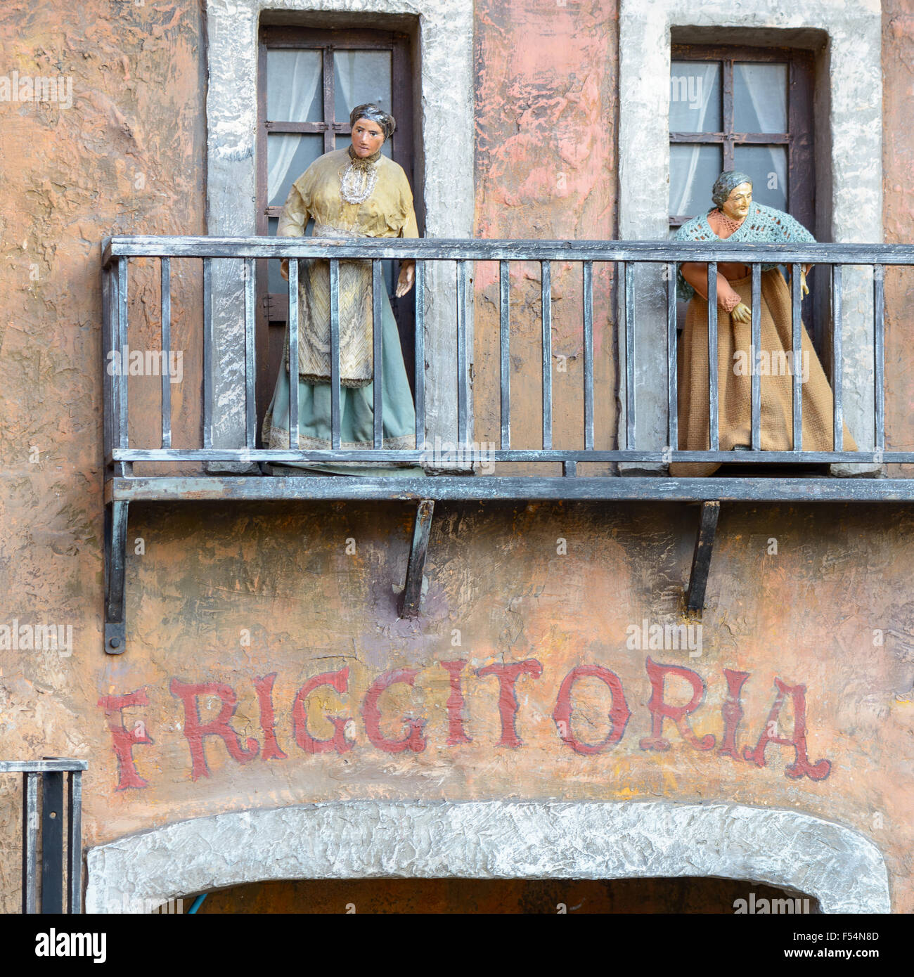 A nativity partial scene shoot in a public square in Rome Italy Stock ...