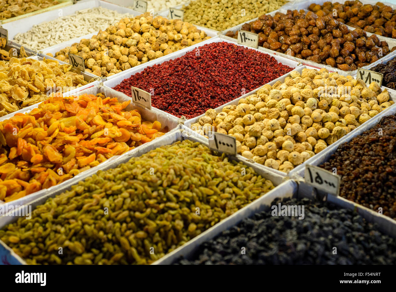 Dried fruit and nuts, Grand bazaar in Tehran, Iran Stock Photo - Alamy