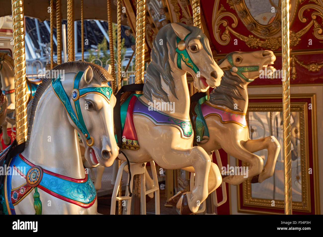 Traditional horse carousel Stock Photo - Alamy