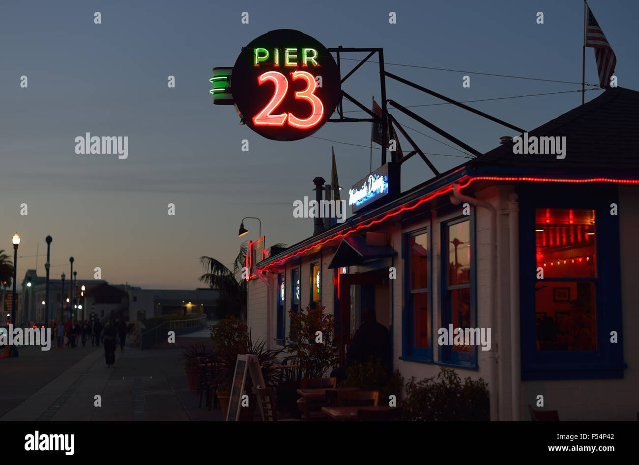 Dusk settling over Pier 23, San Francisco CA Stock Photo - Alamy