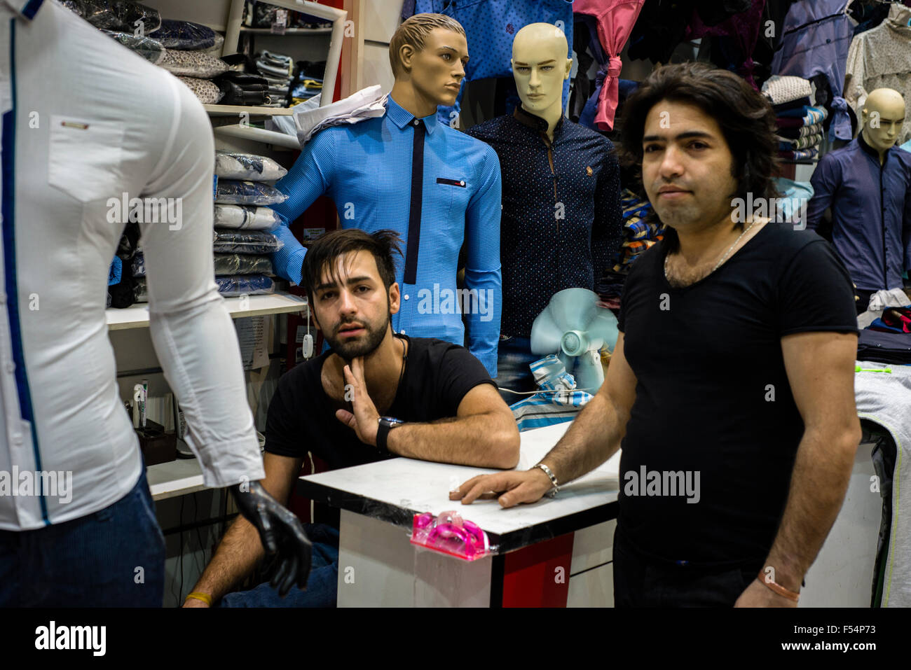 Clothes shop in Grand Bazaar, Tehran, Iran Stock Photo - Alamy