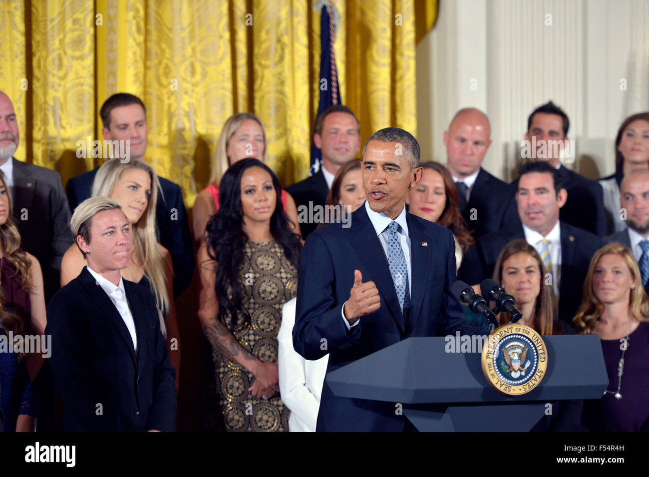 Washington, DC, USA. 27th Oct, 2015. U.S. President Barack Obama speaks ...