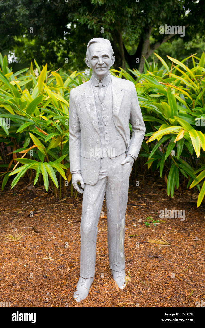 Statue of Henry Ford by sculptor D.J. Wilkins at the magnate's winter ...