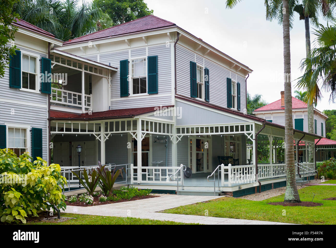 Winter estate home, Seminole Lodge, of magnate Thomas Edison at Fort ...