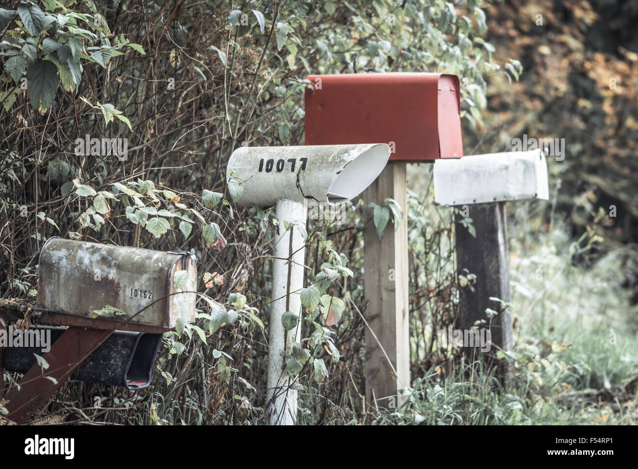 Post Mail Boxes - Same time same place Stock Photo - Alamy