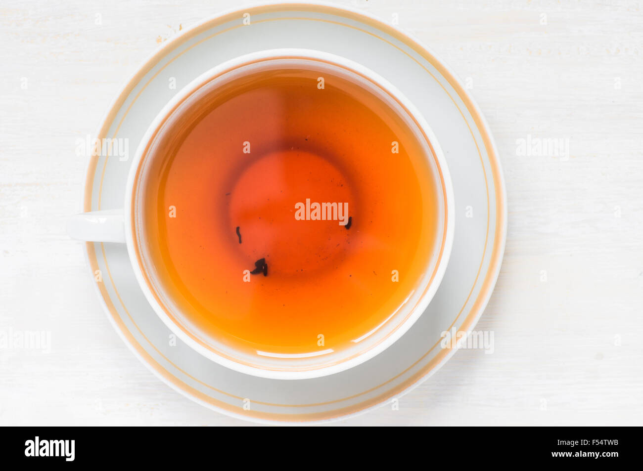 Porcelain tea cup on a white background top view Stock Photo - Alamy