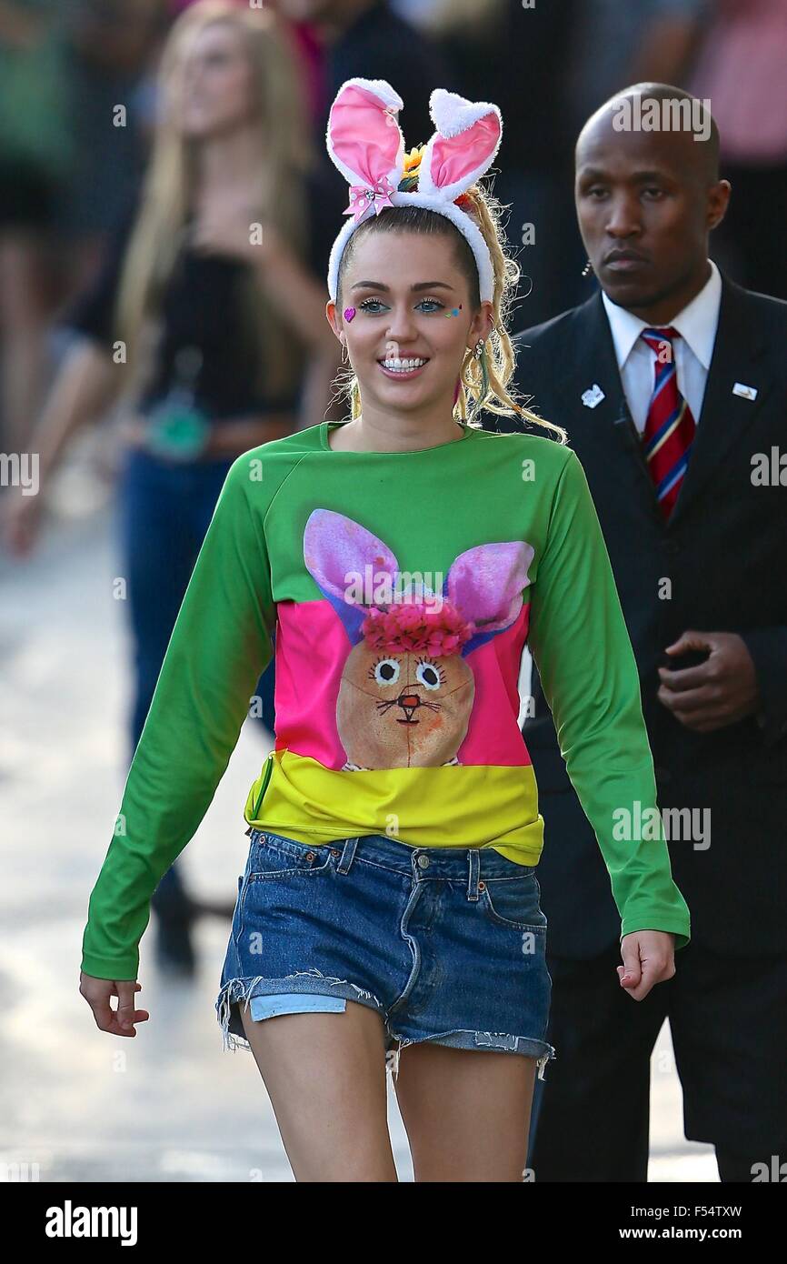 Miley Cyrus seen leaving ABC studios after Jimmy Kimmel Live wearing ...