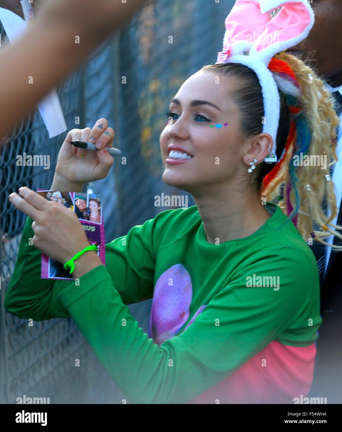 Miley Cyrus seen leaving ABC studios after Jimmy Kimmel Live wearing ...