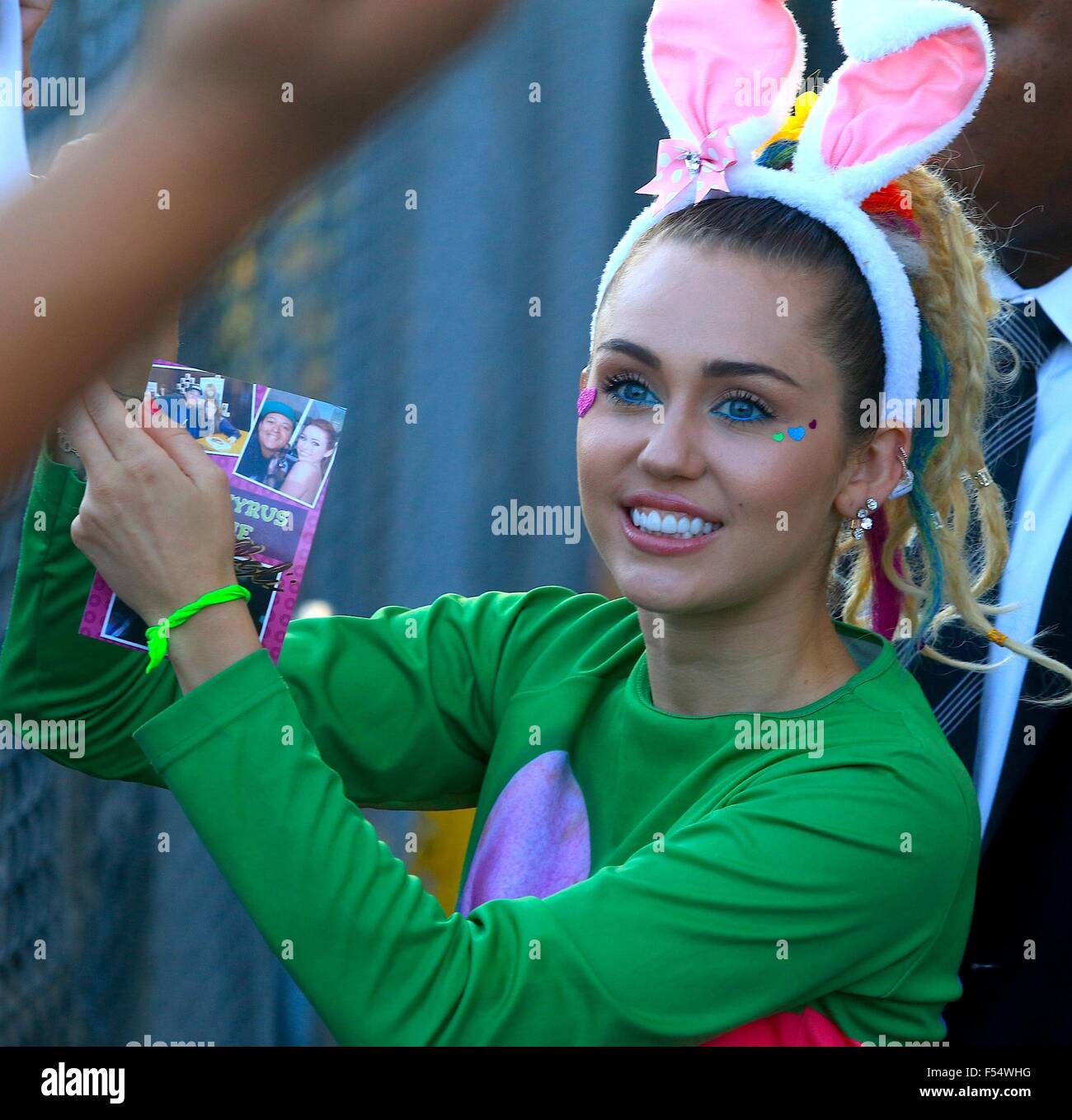 Miley Cyrus seen leaving ABC studios after Jimmy Kimmel Live wearing ...