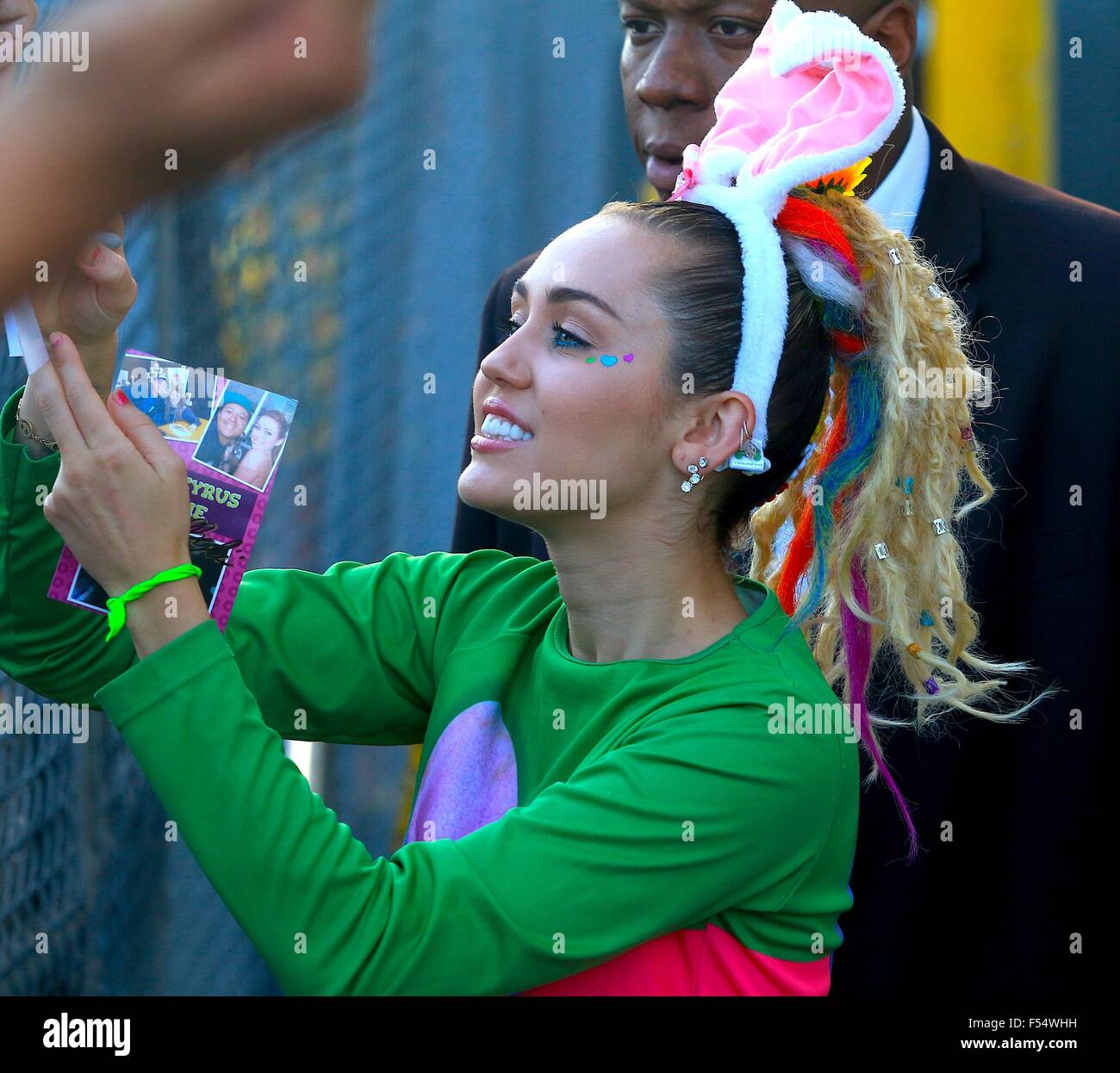 Miley Cyrus seen leaving ABC studios after Jimmy Kimmel Live wearing ...