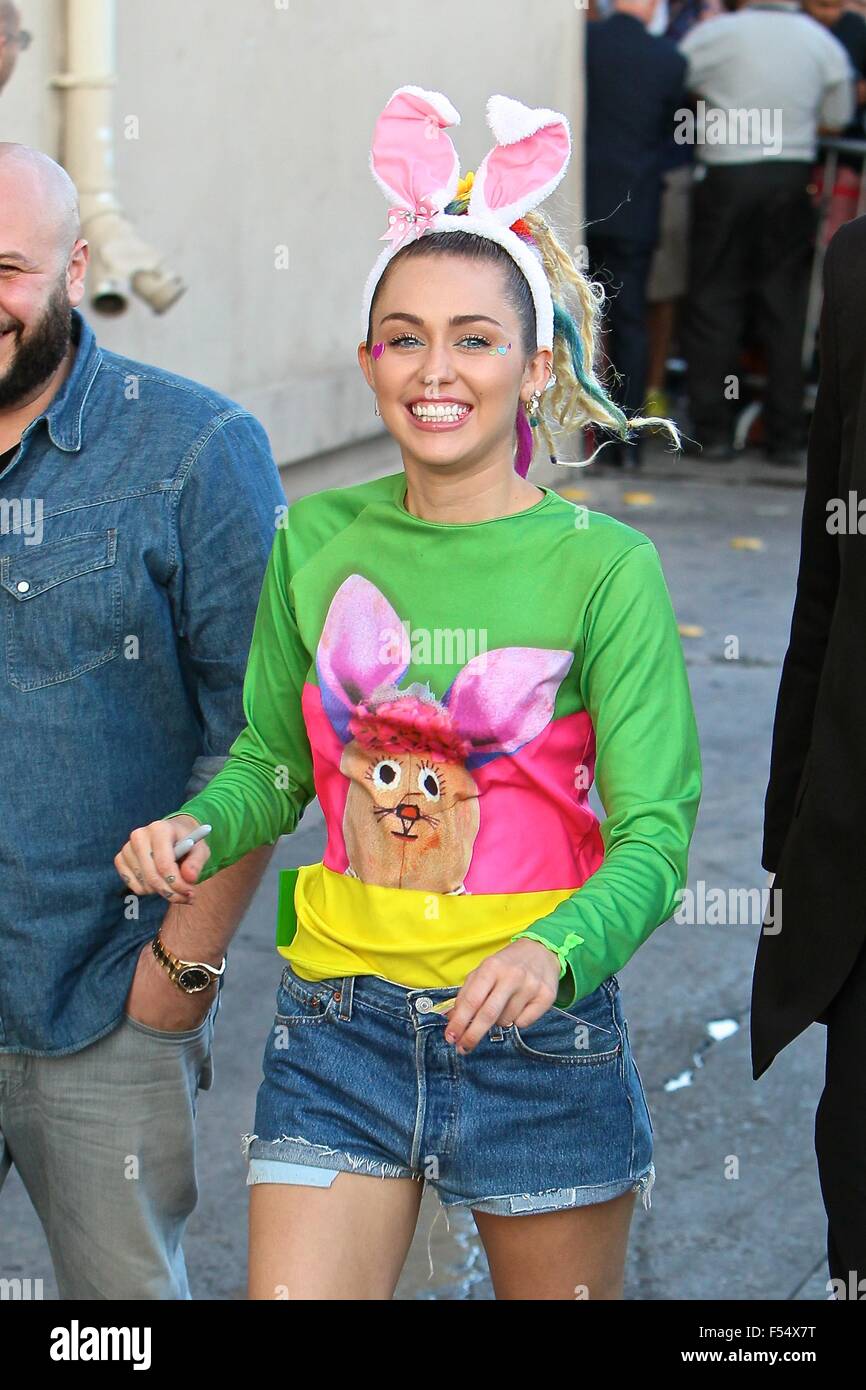 Miley Cyrus seen leaving ABC studios after Jimmy Kimmel Live wearing ...