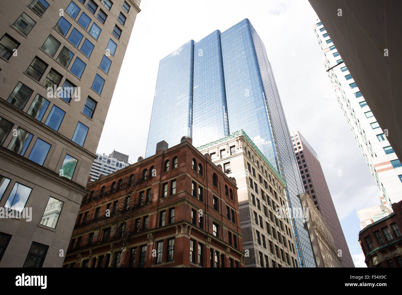 boston old brick building new glass office building Stock Photo - Alamy