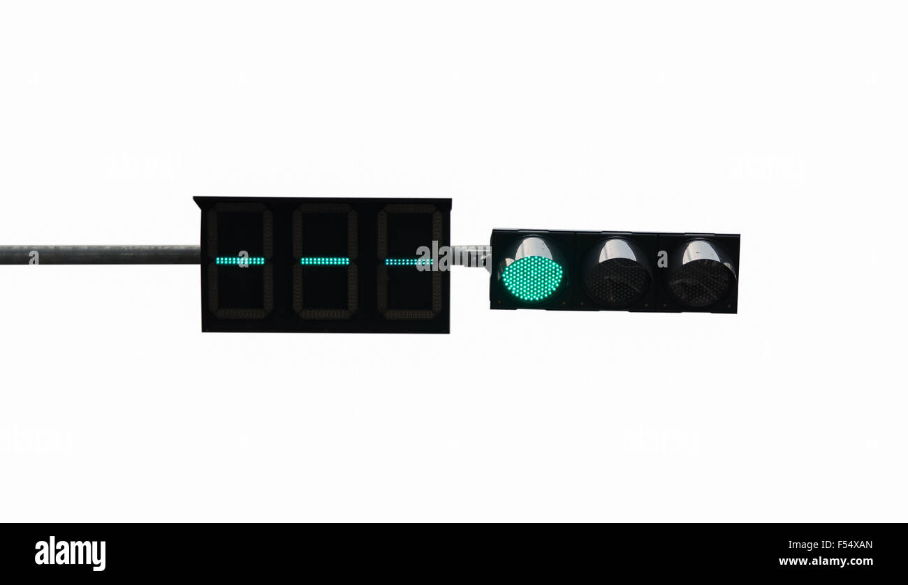 Green color on the traffic light Stock Photo - Alamy