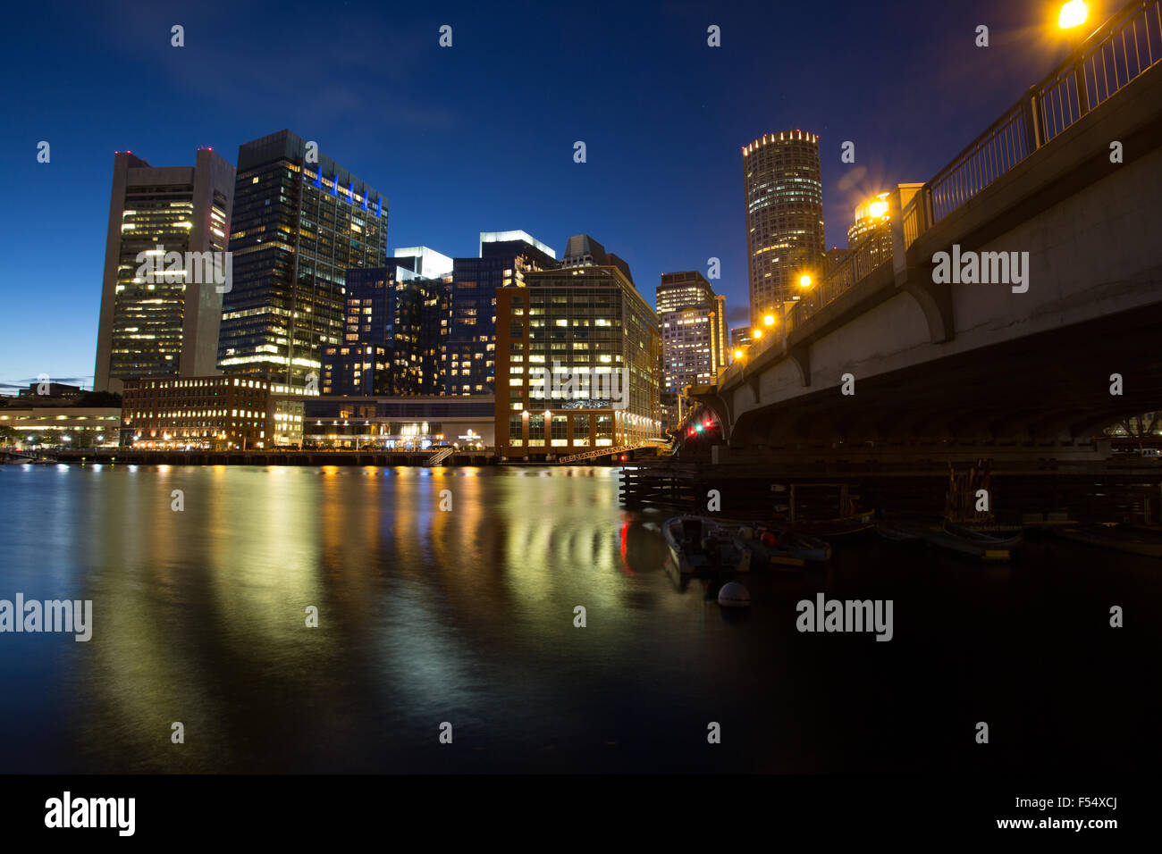boston evening nightscape Stock Photo - Alamy