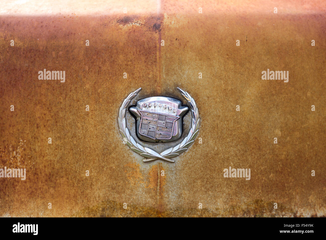 Rust and auto marque logo badge on rusty limo at The Shack Up Inn ...