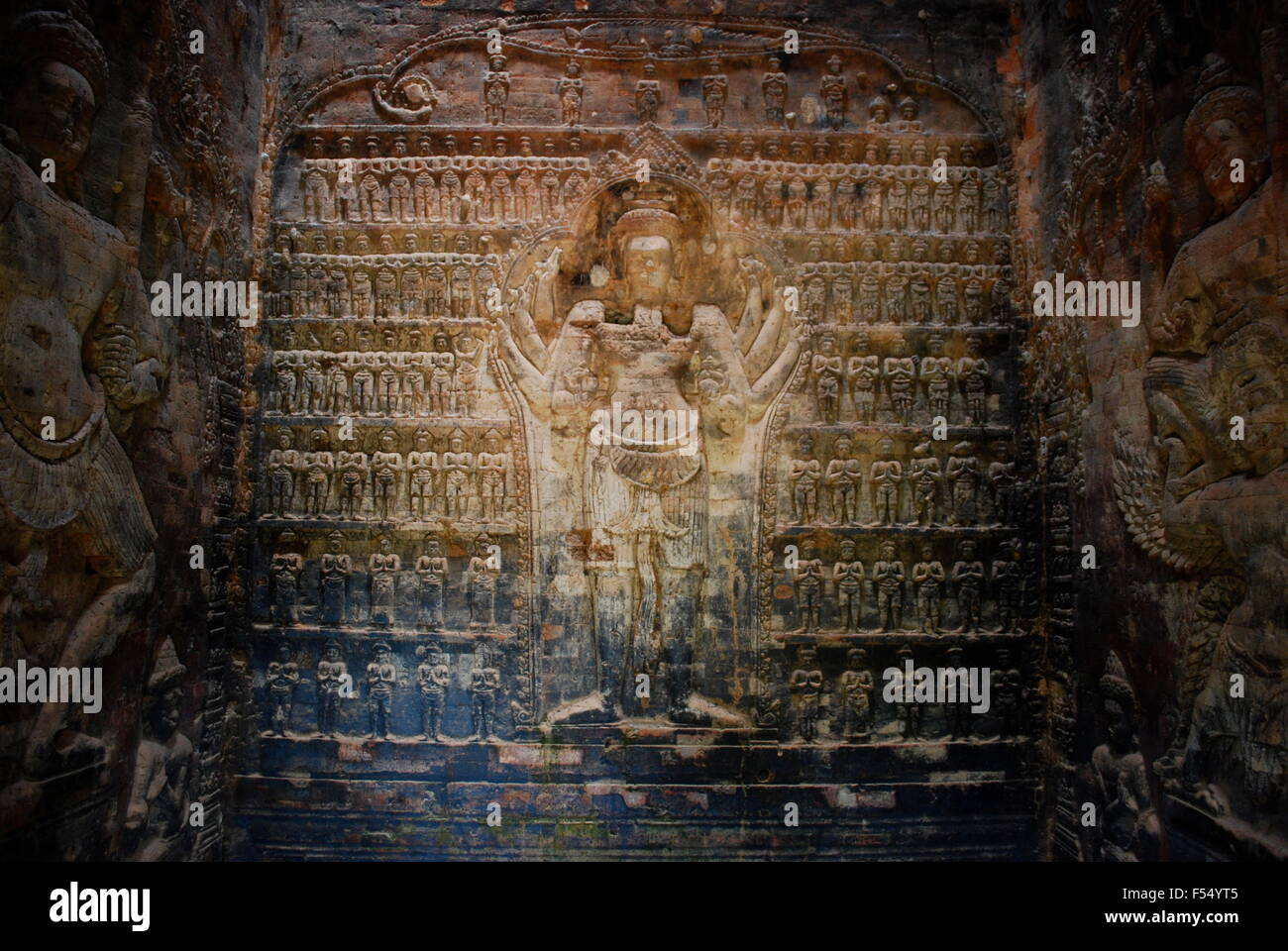 Bas-relief at Prasat Kravan, Angkor Archaeological Park, Siem Reap ...