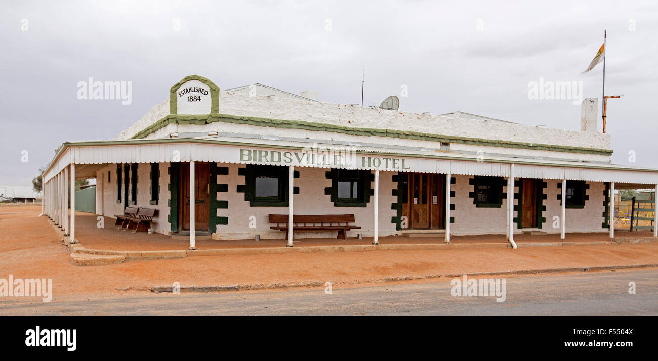 Birdsville Hotel, iconic white painted historic pub in remote outback ...