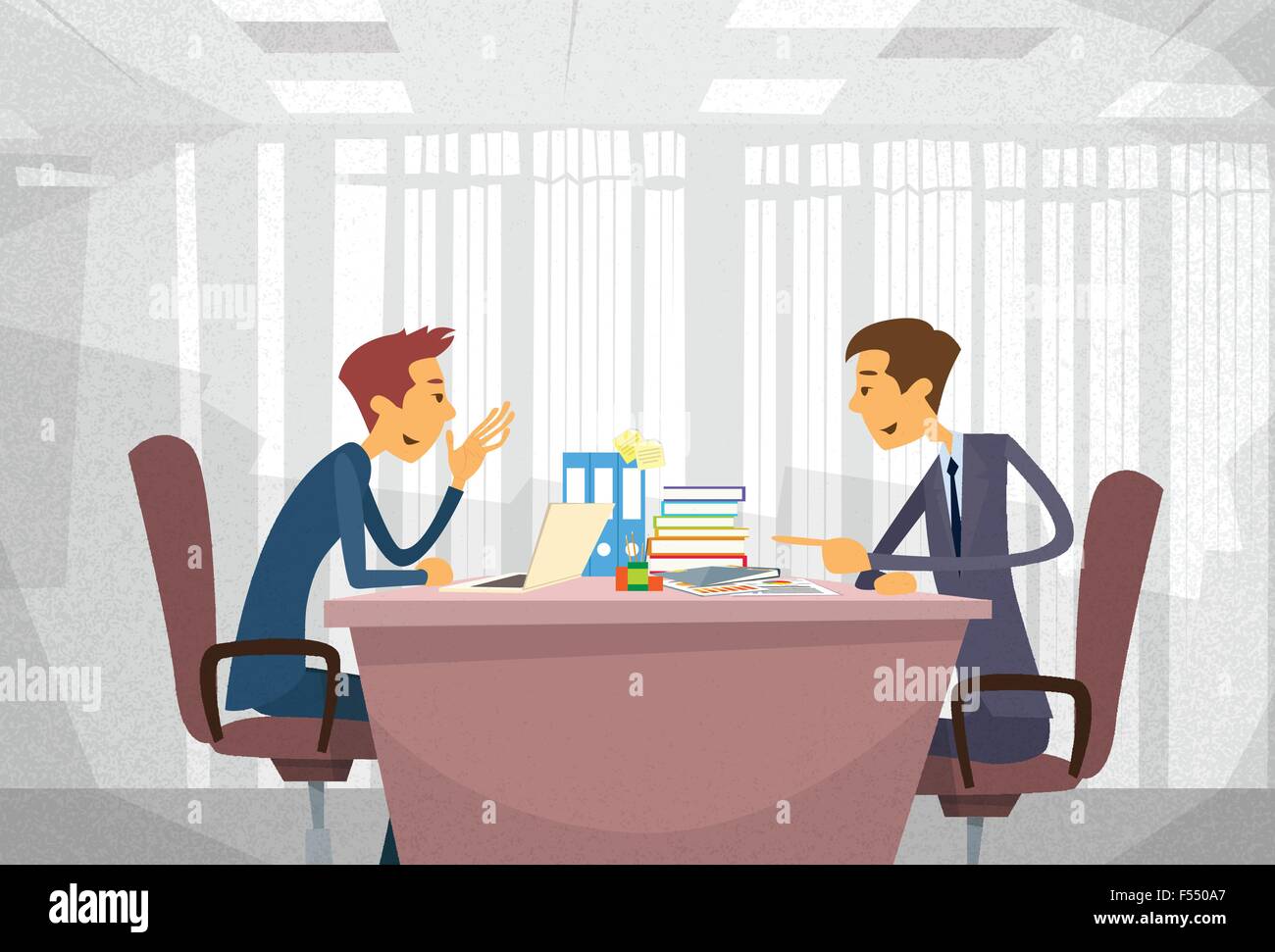 Two Business Man Talking Discussing, Businessmen Chat Sitting Office ...