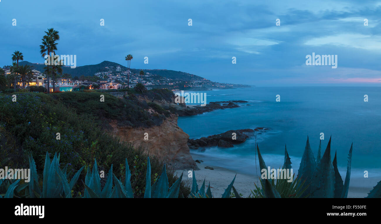 City lights view Laguna Beach at night, from the Montage in Laguna ...