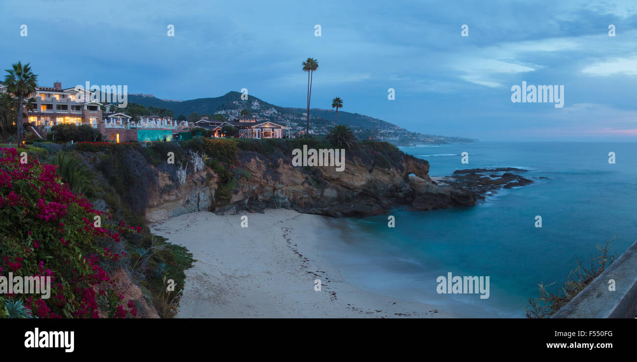City lights view Laguna Beach at night, from the Montage in Laguna ...