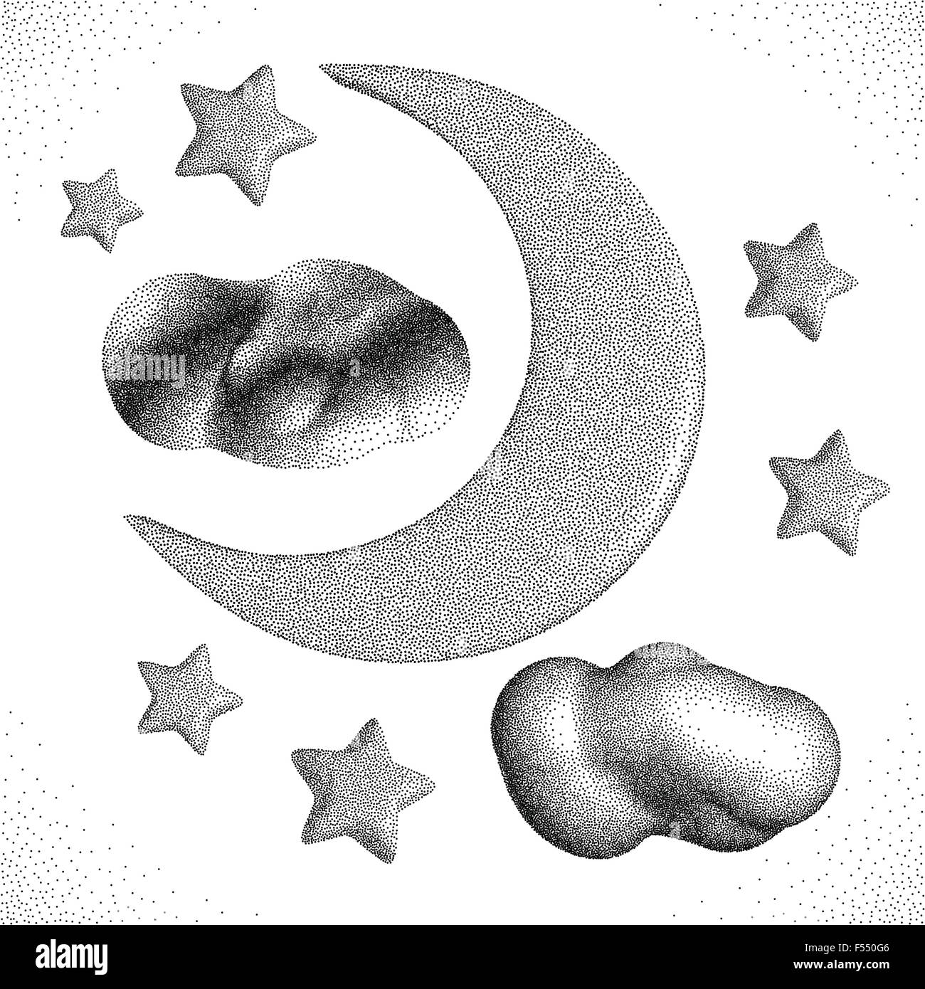 Night Sky Moon With Clouds Stock Vector Image And Art Alamy