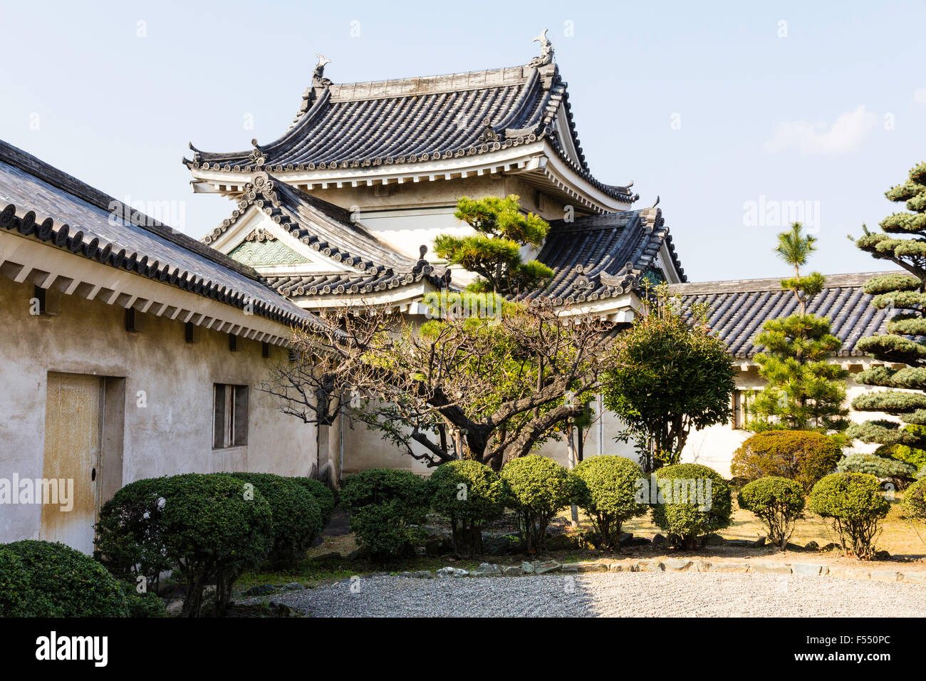 Japan, Wakayama castle. The inner compound, called the Honmaru with the ...