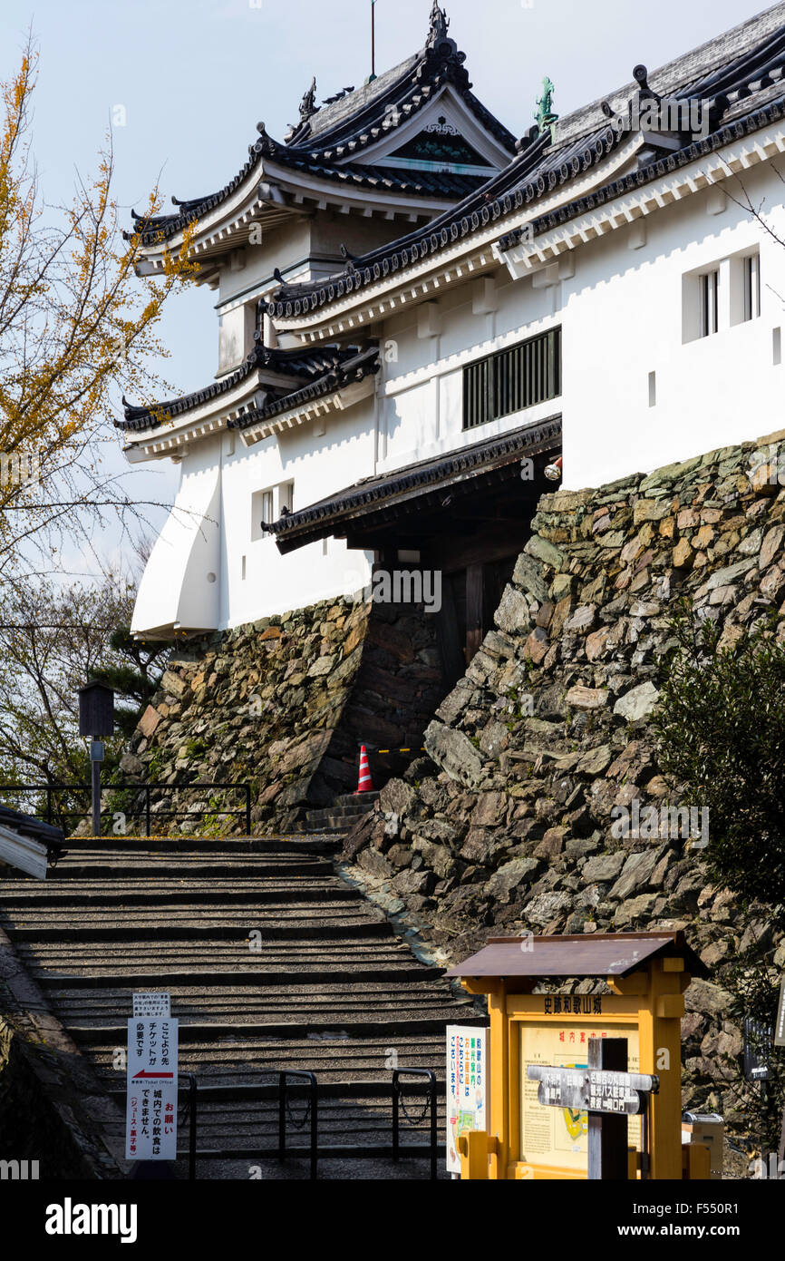 Japan, Wakayama castle. Ninomon Yagura, turret guarding the Kusunoki ...