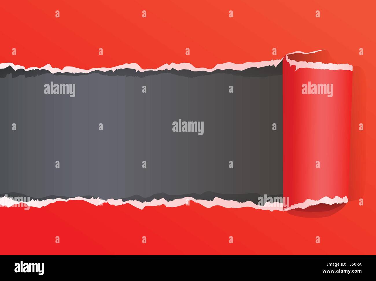 Red Torn Color Wrapped Paper With Copy Space For Message Stock Vector ...