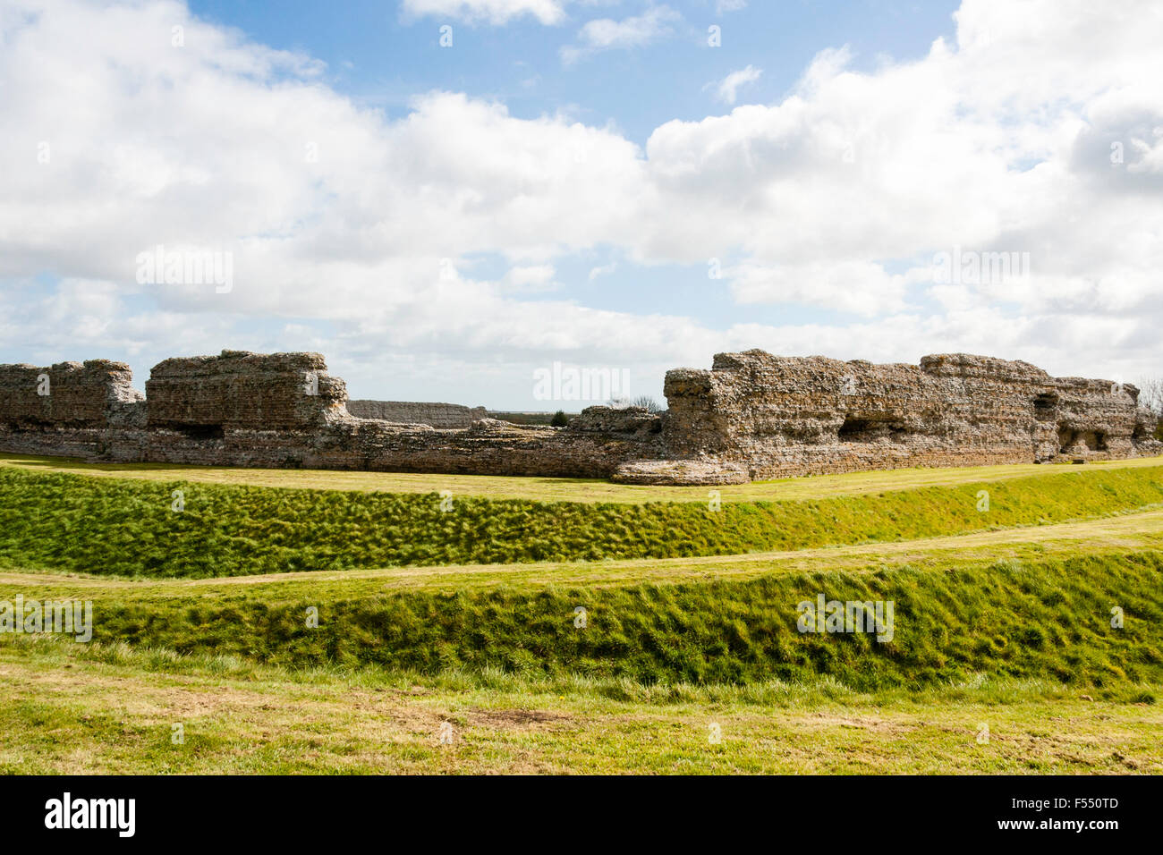 Richborough Roman castle, a Saxon Shore fort built on the ramains of an ...