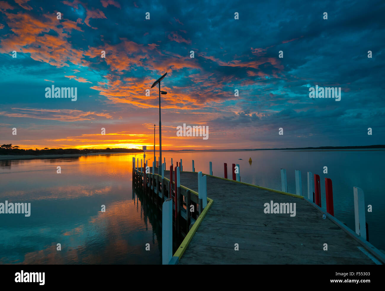 Sunrise Inverloch jetty Anderson Inlet Victoria Australia Stock Photo ...