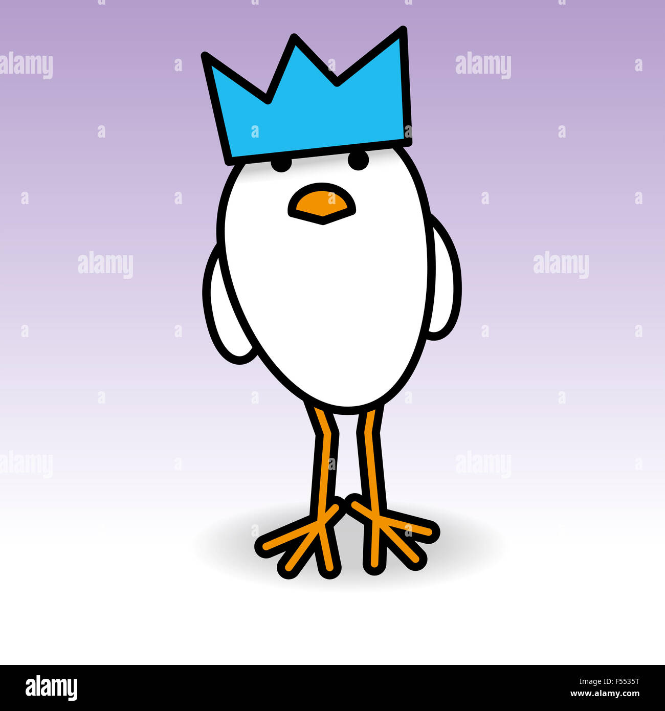 Single Cute White Staring Chick wearing Blue Party Hat Staring towards ...