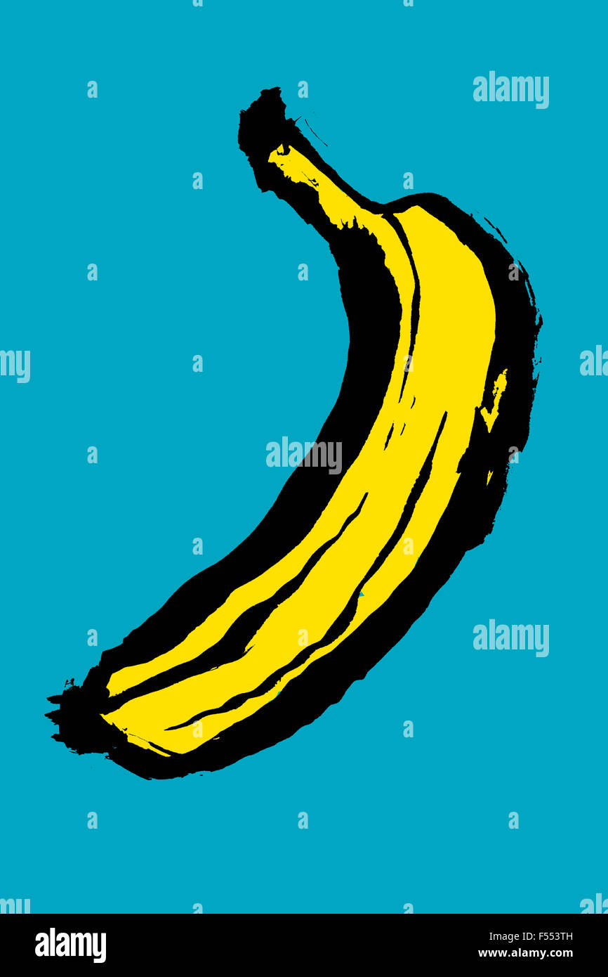 Illustration of banana against blue background Stock Photo - Alamy