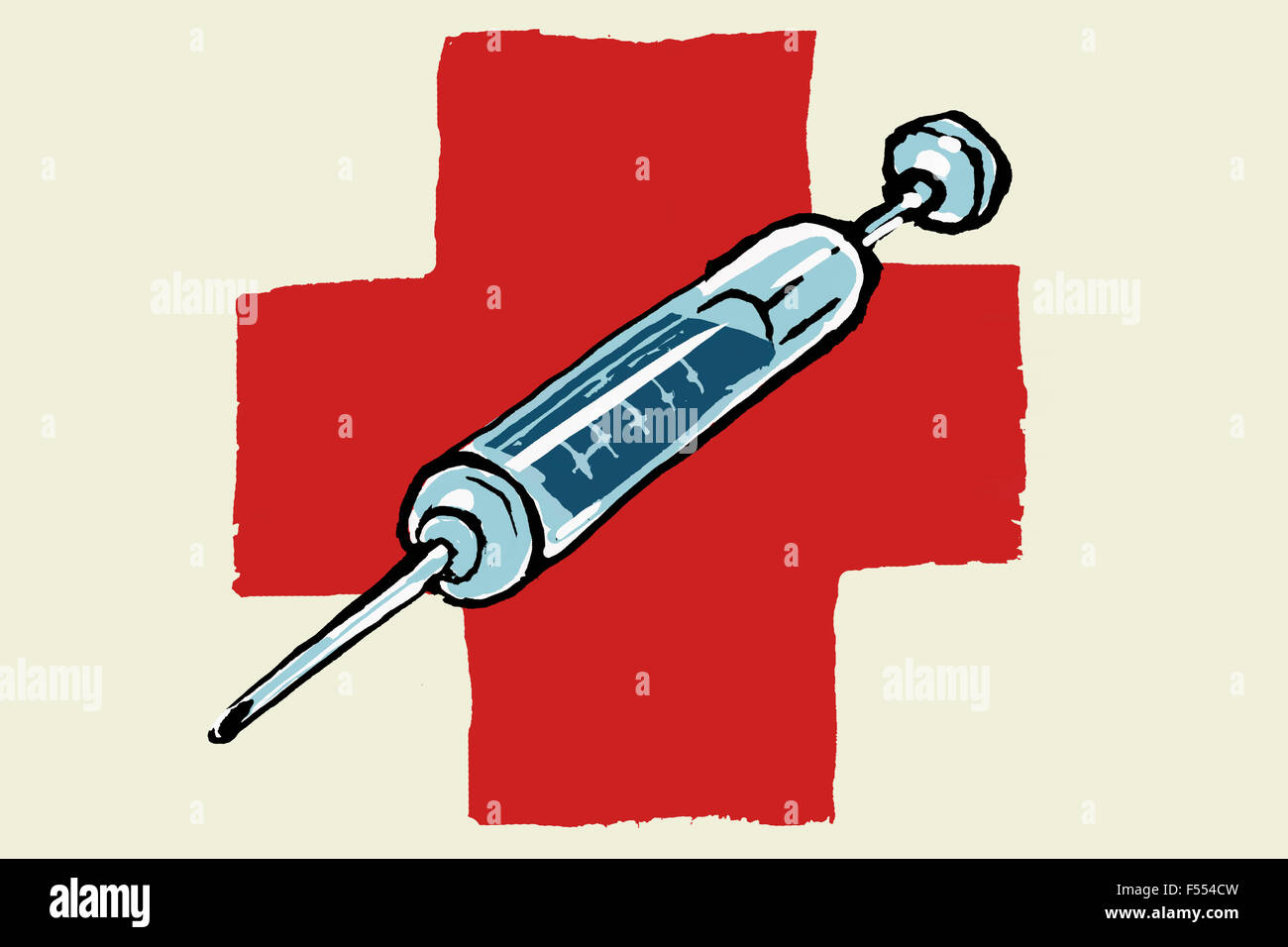 Illustrative image of syringe against international red cross Stock ...