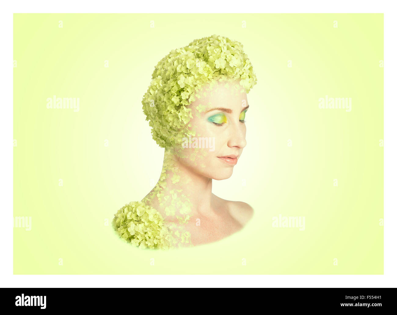 Light Green Floral Portrait Stock Photo - Alamy