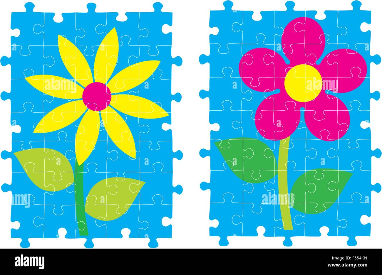 Puzzle flowers in vector format Stock Vector Image & Art - Alamy