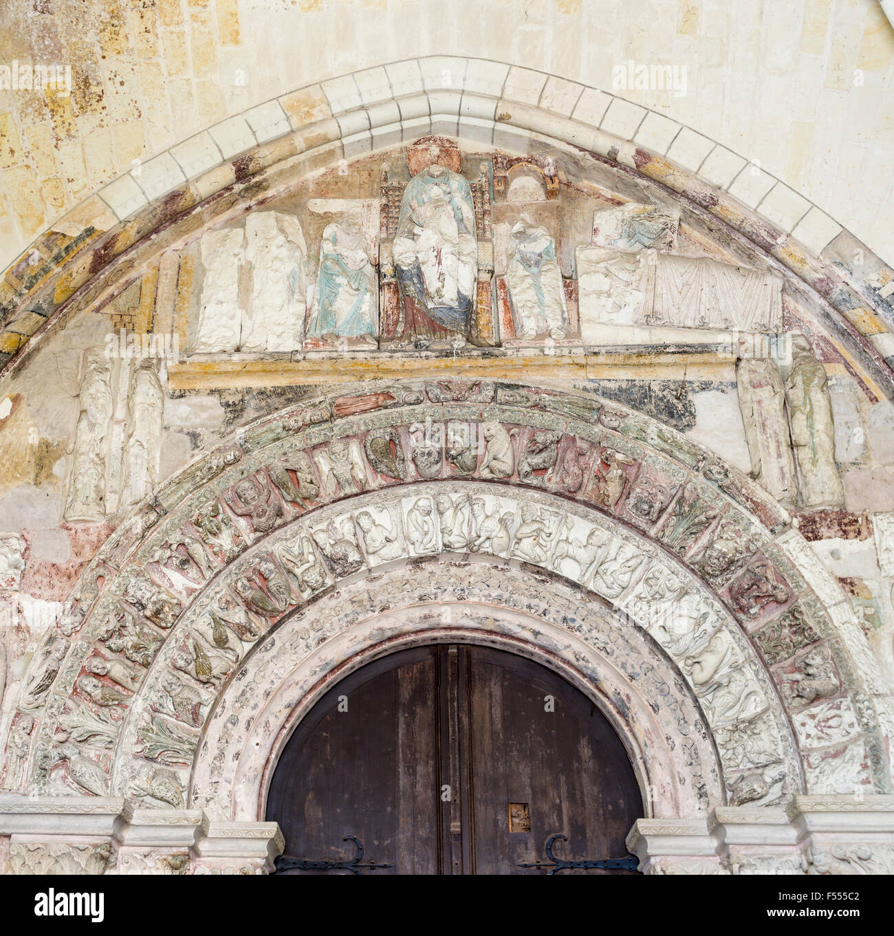 Reliefs over the porch door. Over the entrance to the Collegiate Church ...