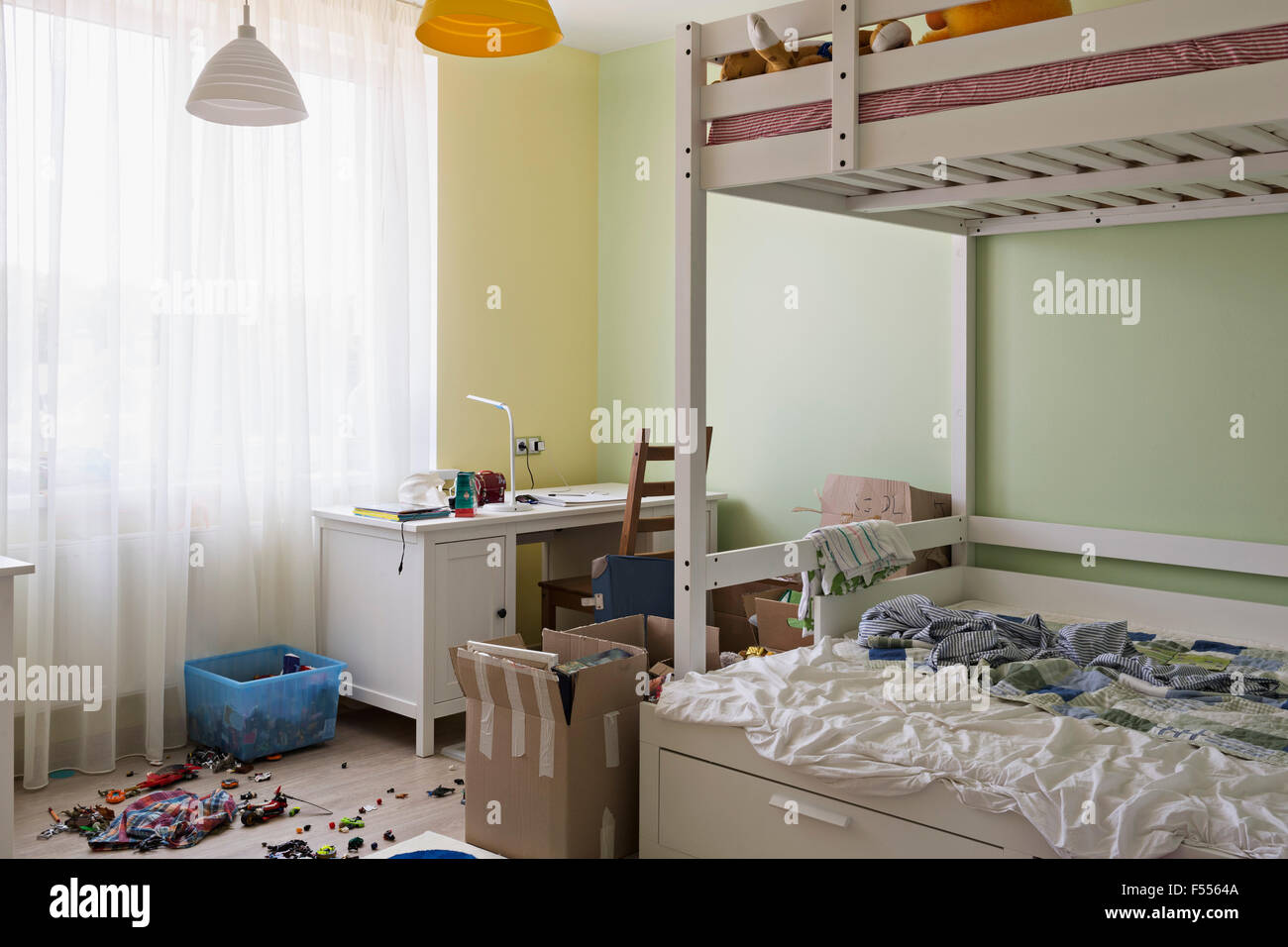 Interior of messy bedroom Stock Photo - Alamy