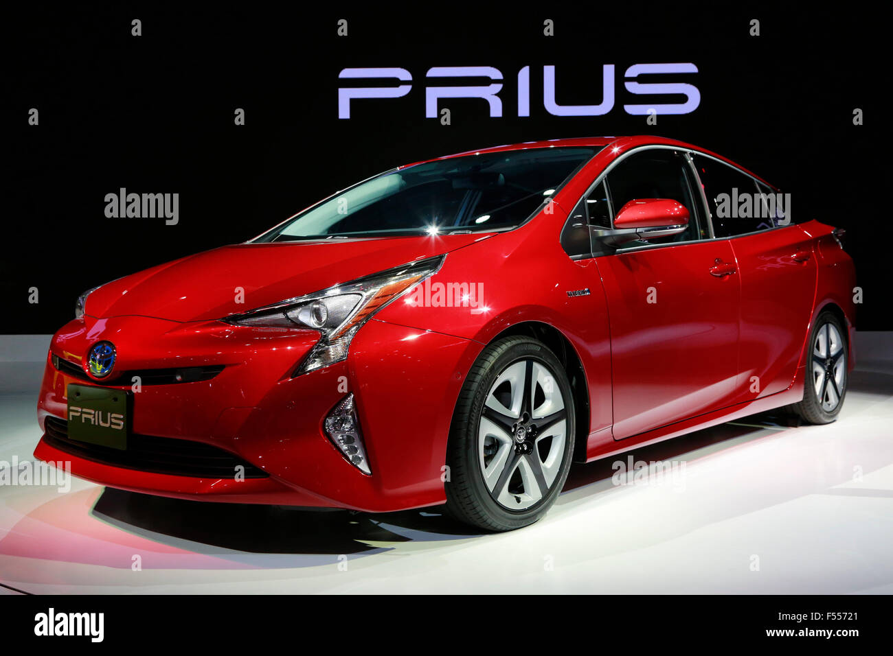 The new TOYOTA Prius car on display during the 44th Tokyo Motor Show ...