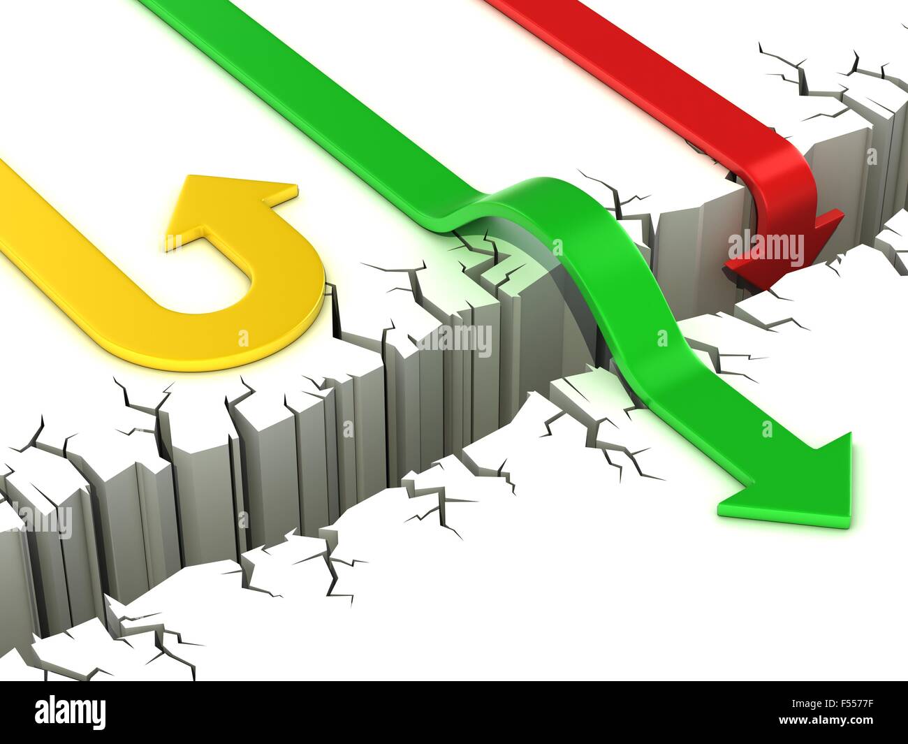 3d arrows success or failure concept Stock Photo - Alamy