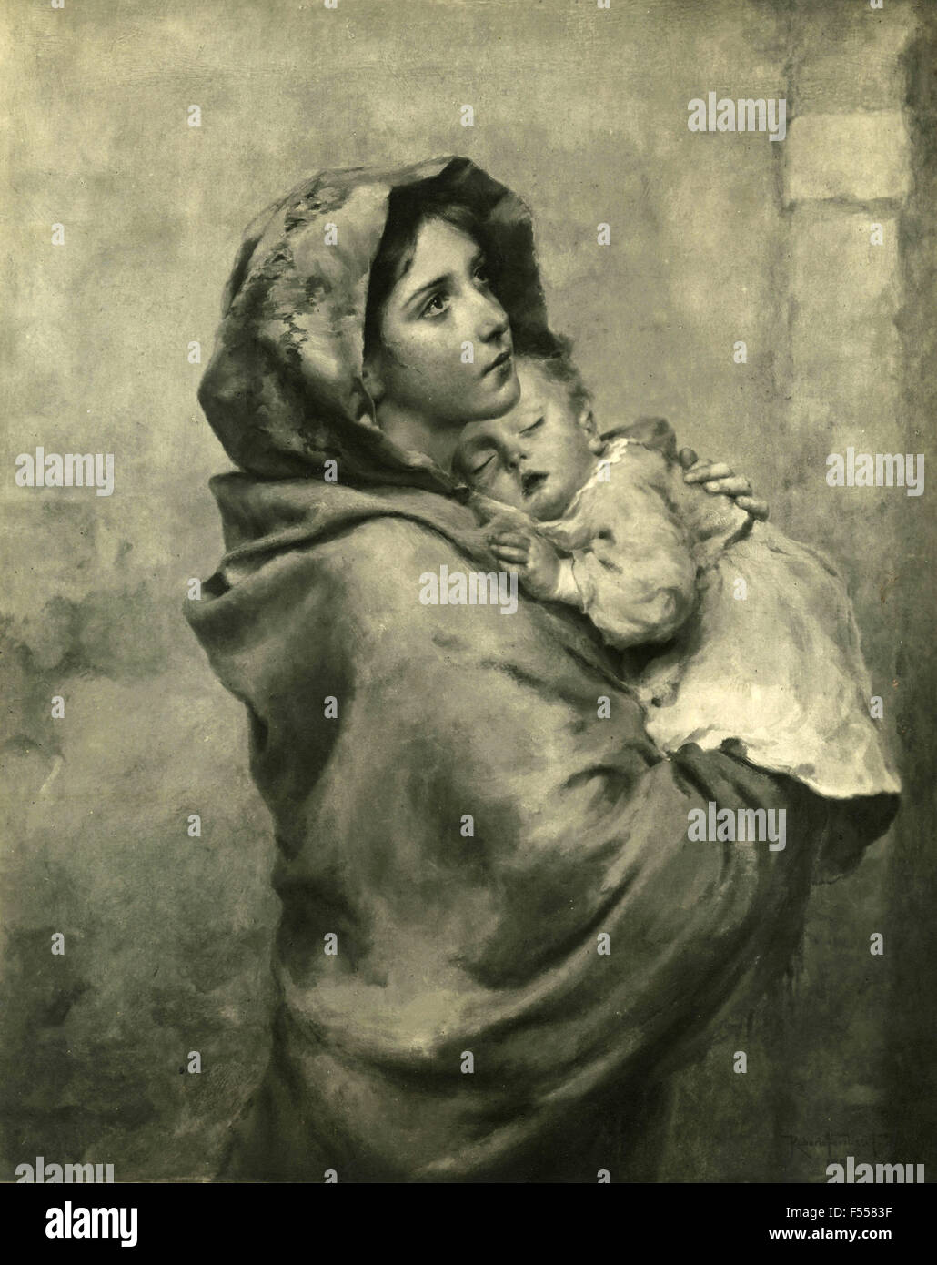 Madonna, painted by Roberto Ferruzzi Stock Photo - Alamy