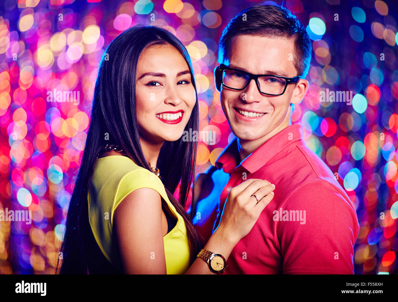 Amorous dates enjoying night party in club Stock Photo - Alamy