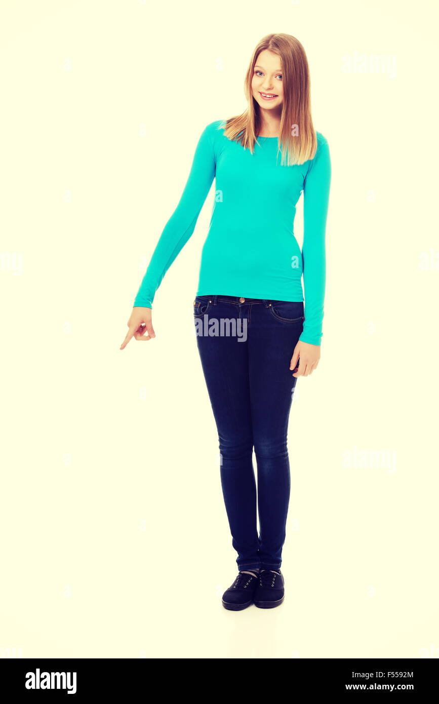 Person pointing down hi-res stock photography and images - Alamy