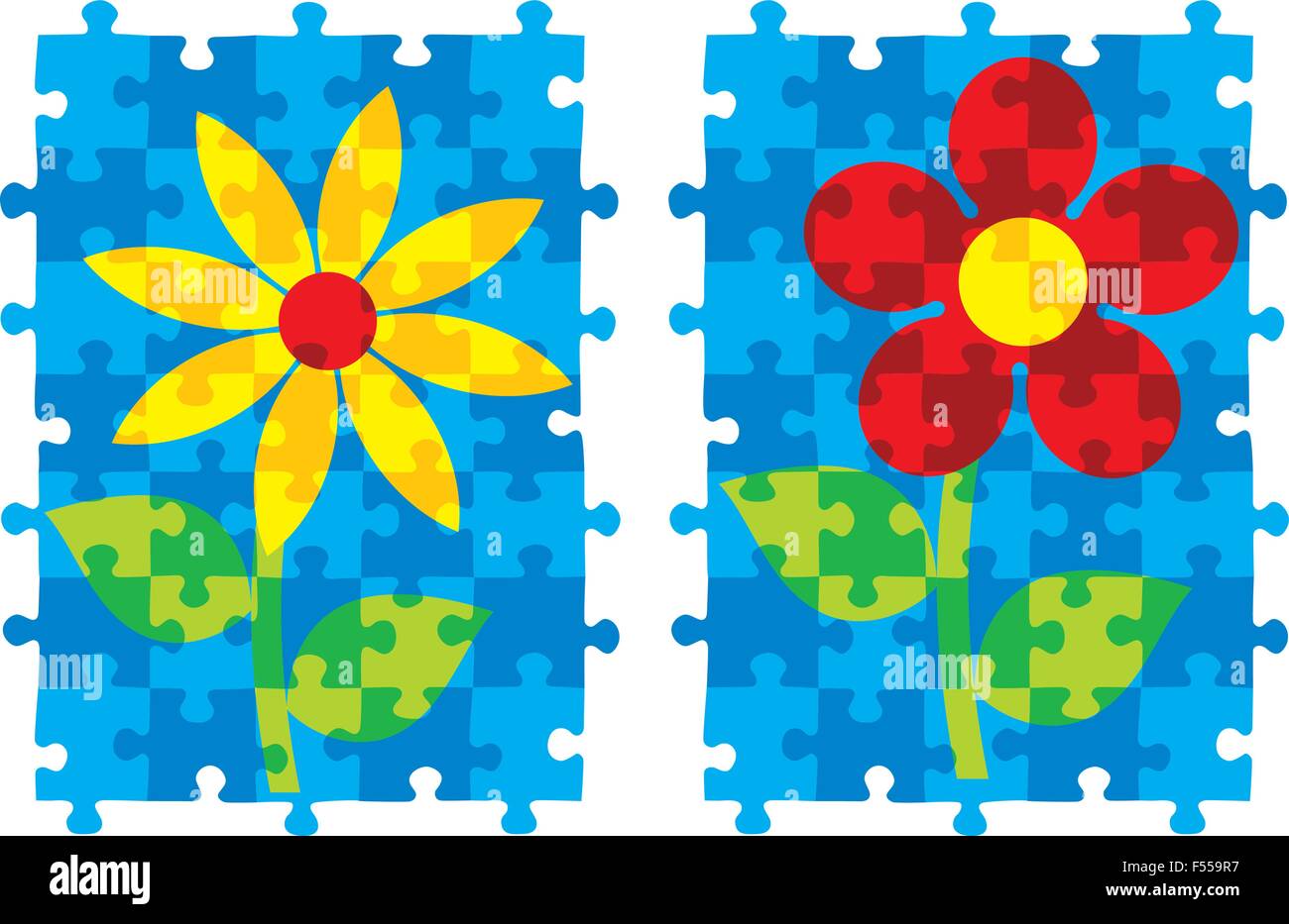 Puzzle flowers in vector format Stock Vector Image & Art - Alamy