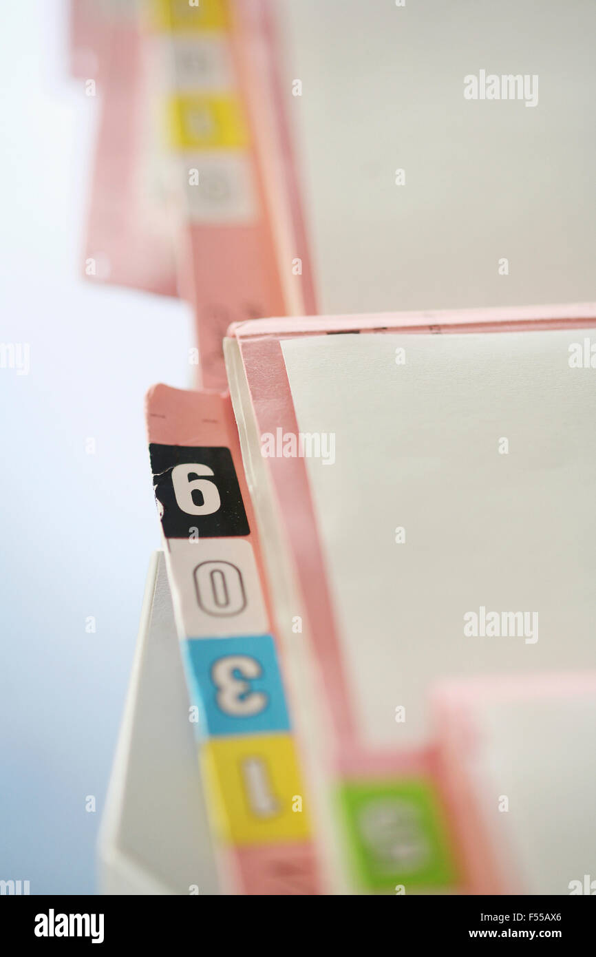 High angle view of medical folders at hospital Stock Photo - Alamy
