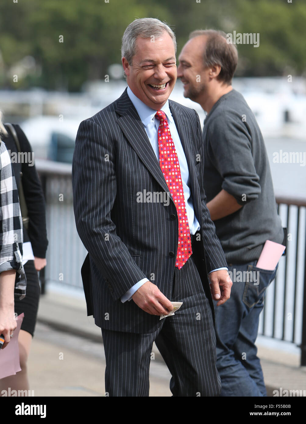 Nigel Farage outside ITV Studios Featuring: Nigel Farage Where: London ...