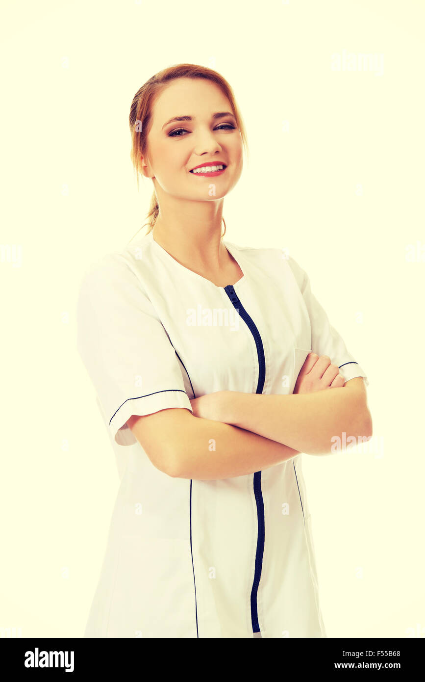 Medical nurse woman with folded arms Stock Photo - Alamy