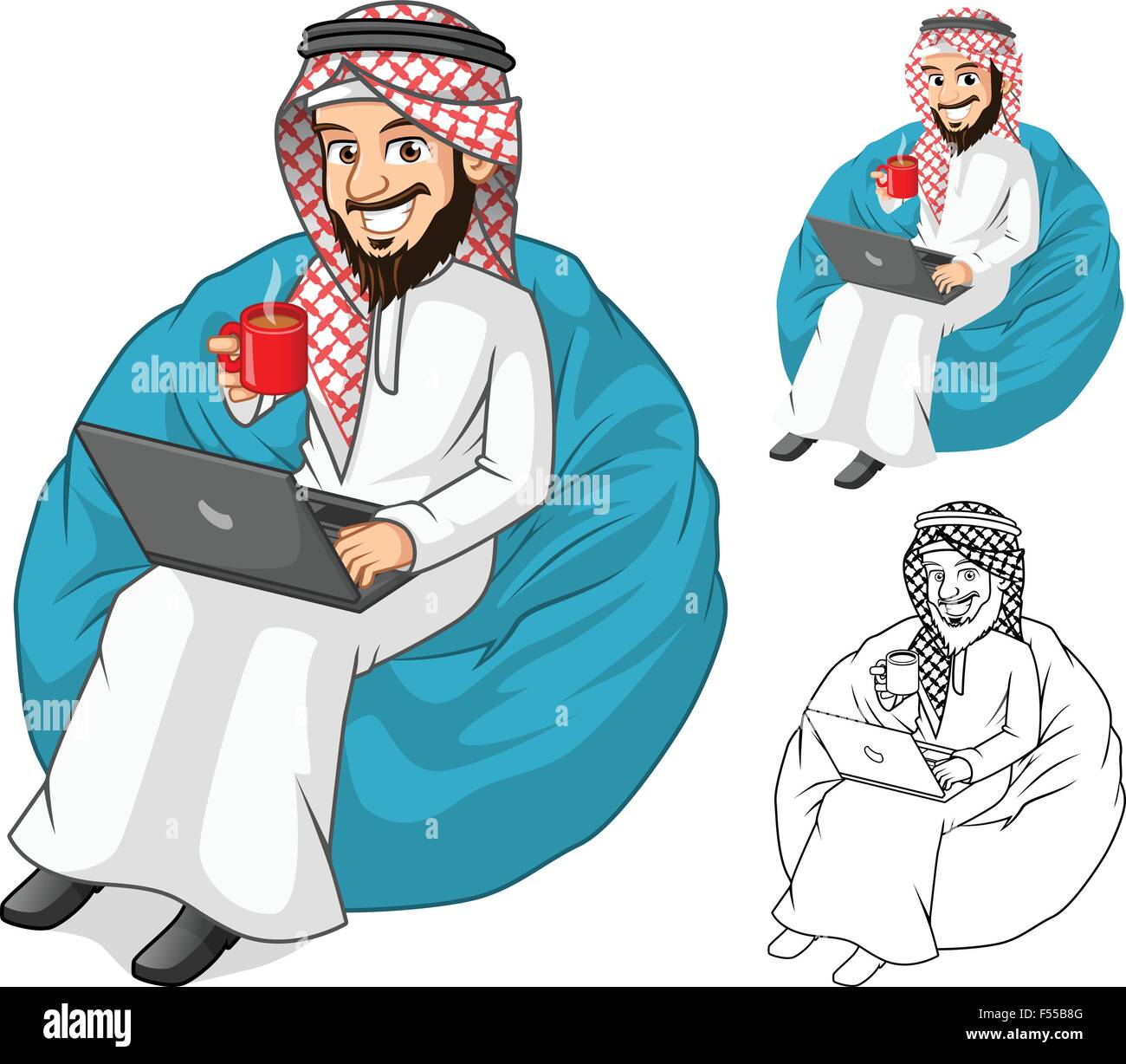 High Quality Middle Eastern Businessman Holding a Cup of Coffee and ...